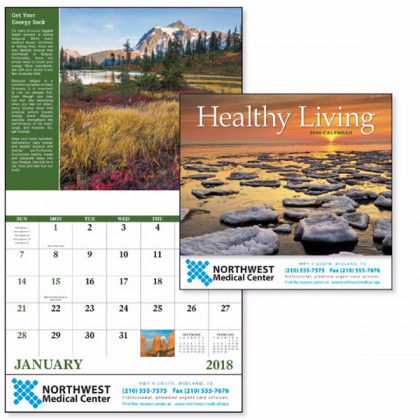 Healthy Living Calendar with Imprint | Promotional Calendars in Bulk