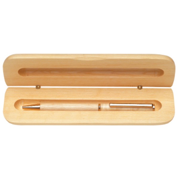 Personalized Maple Single Pen Box | Promo Desk Accessories