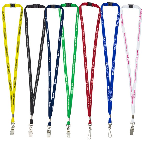 Polyester Lanyard with Imprinted Logos - 3/8" | Wholesale Lanyards