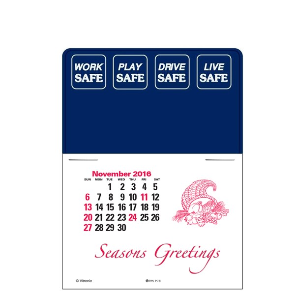 Press-N-Stick Calendar Promotional - Safety Slogans | Bulk Calendars